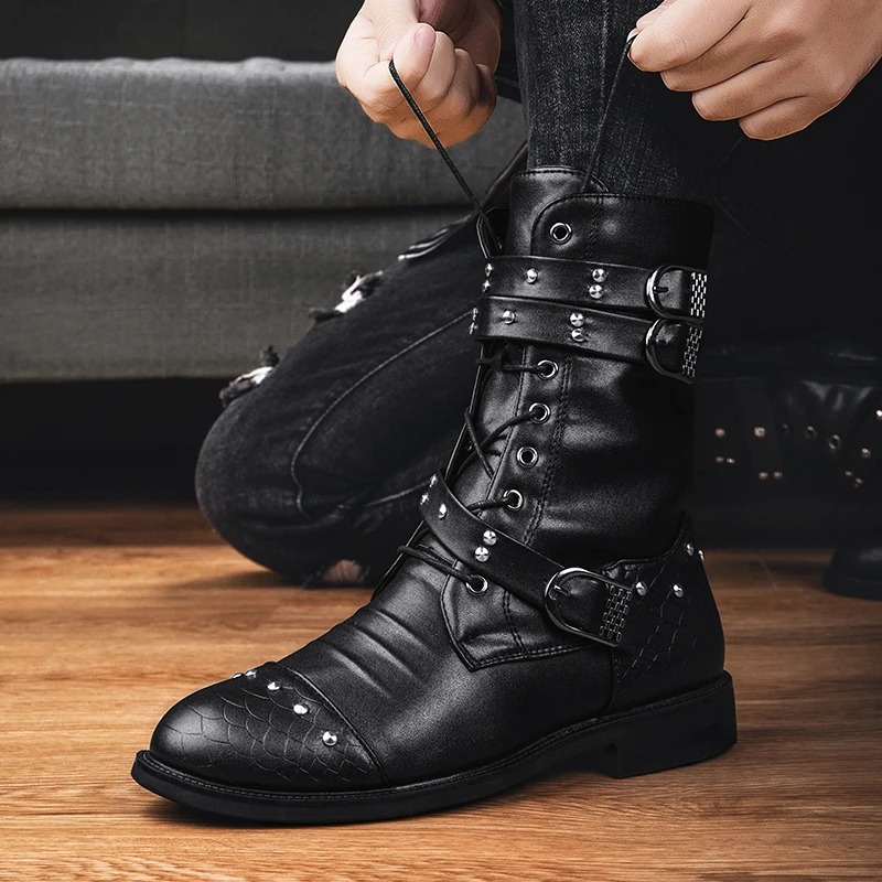 Bottes Gothique Homme à Rivets • Satan Shop